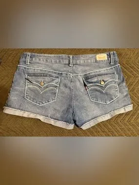 Levi's | Shorts | Levis Womens Medium Blue Rolledcuff Denim Shorts ...